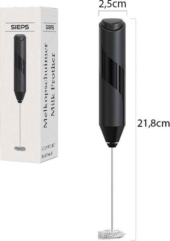 SIEPS Melkopschuimer Elektrisch - Melkopschuimers - Melkopschuimer Handmatig -... | bol