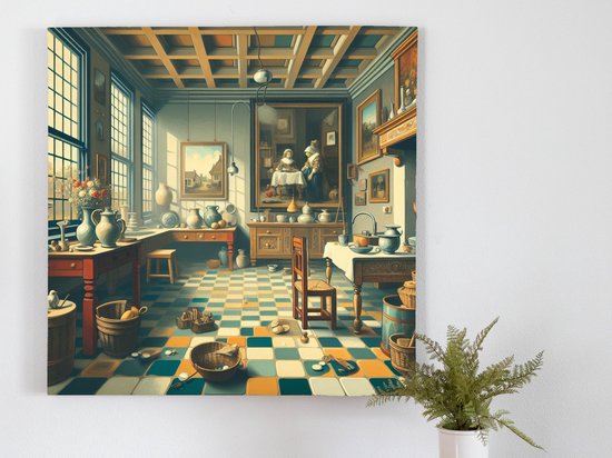 Abstract vermeer schilderij | Verdwaalde Dromen van Licht: Een Unieke ...