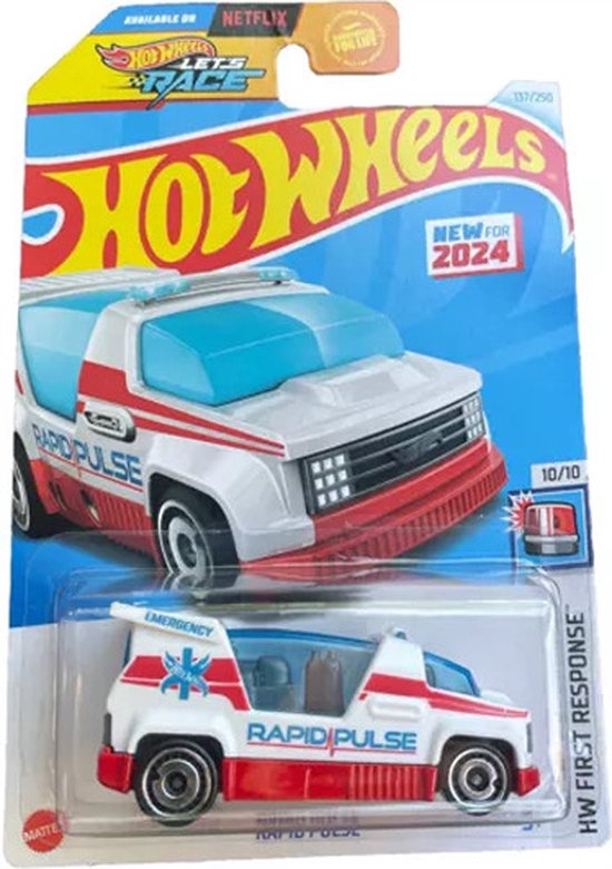 HOT WHEELS RAPID PULSE WHITE/RED 137/250 1:64 HW FIRST RESPONSE 10/10 | bol