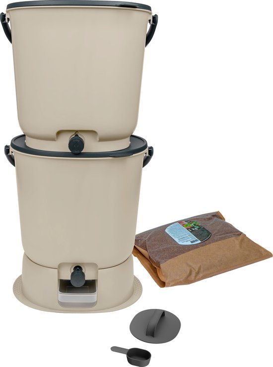 Bokashi Essential - Set-2 - 15L3 - Cream White | bol