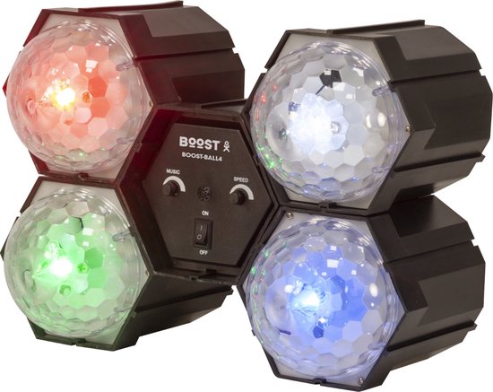 BoosT Lichtsequencer met 4 Astro LED Bollen - Disco verlichting | bol