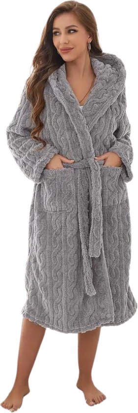 Livano Badjas Dames - Fleece - Katoen - Badstof - Sauna - Hamam - Wafel ...