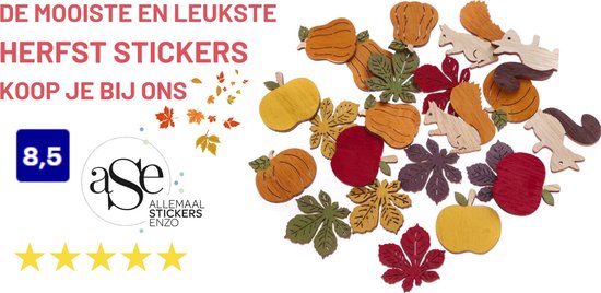 Houten Herfst Decoratie Stickers - Zelfklevende Herfstdecoratie van ...