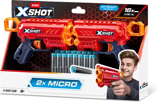 XSHOT Excel Micro 2.0 Twin Pack Blaster (16 Pijlen) van ZURU | bol