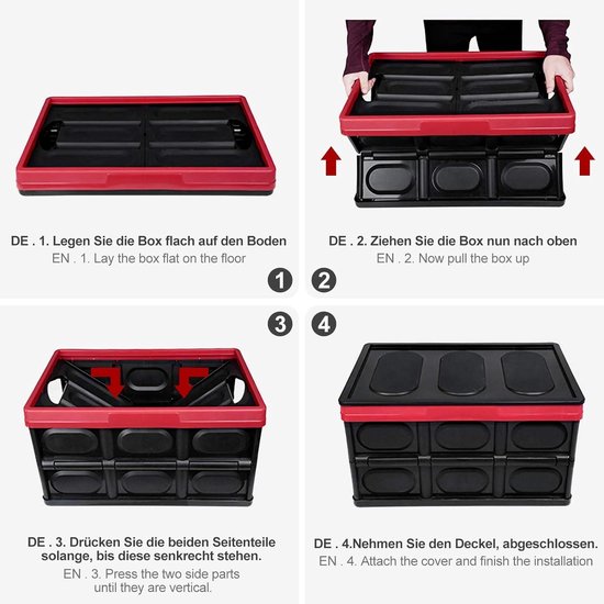 Klapbox transportbox opbergdoos met deksel handgreep kunststof ...