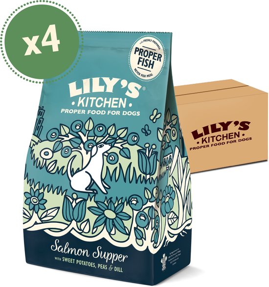 Lily's Kitchen Salmon Supper - Hondenvoer Droogvoer - Zalm - 4 x 1 kg | bol