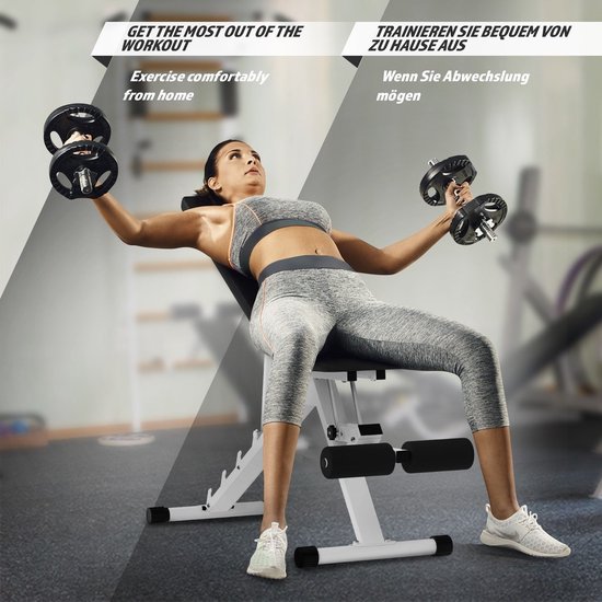 Physionics Multifunctionele fitnessbank - Incl. Dumbbell set 30 kg | bol