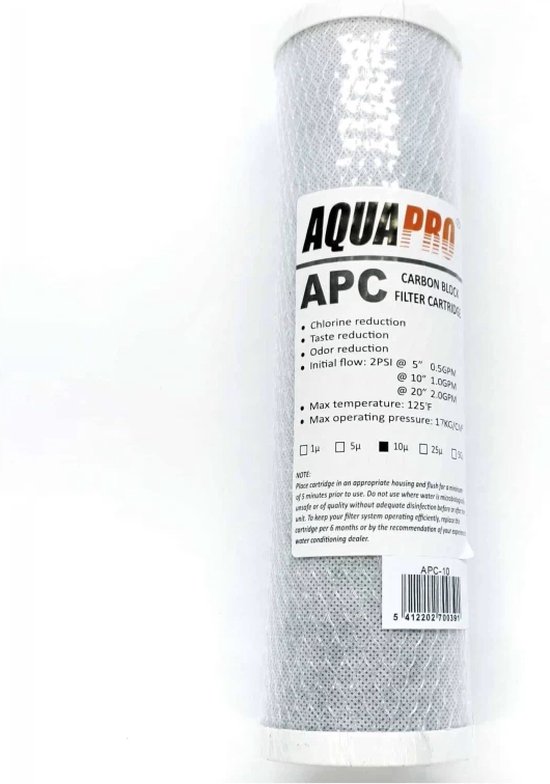 AquaPro APC-10 Actieve kool filter - 10 Micron | bol