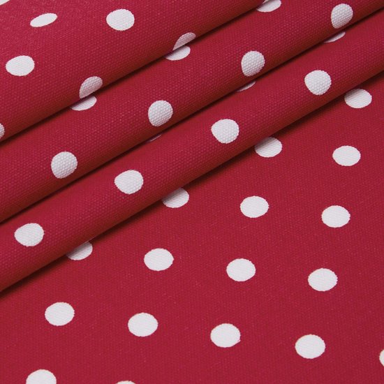 Homescapes stof per meter stippen rood 150 cm breed | bol
