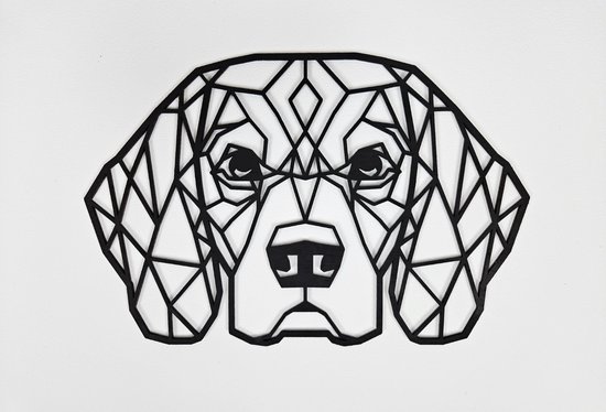 Beagle | Houten Geometrische Hond | L | Zwart | Ikigai Design House | bol