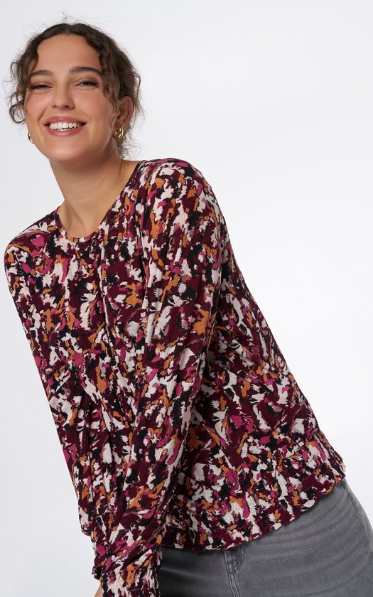 MS Mode Top Plisse top met print | bol