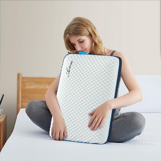 Visco Kussen van traagschuim - plat kussen voor nekpijn - orthopedisch hoofdkussen -... | bol