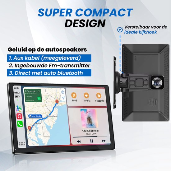 Navigatiesysteem Auto - Autonavigatie - 9 Inch - Touchscreen - Apple Carplay & Android... | bol