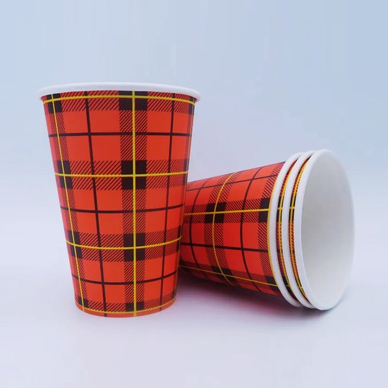 geruit patroon Stijlvolle Koffiebeker Karton 7oz 180ml Espresso , 100 ...