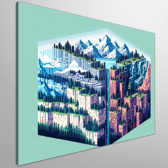 Pixel art landschap schilderij | Digital spektakel: een betoverend ...