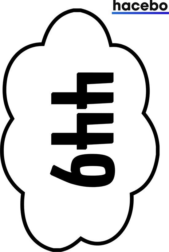 Wolk Sticker - 17CM - Container sticker - Cijfer Sticker - 1 Stuks ...