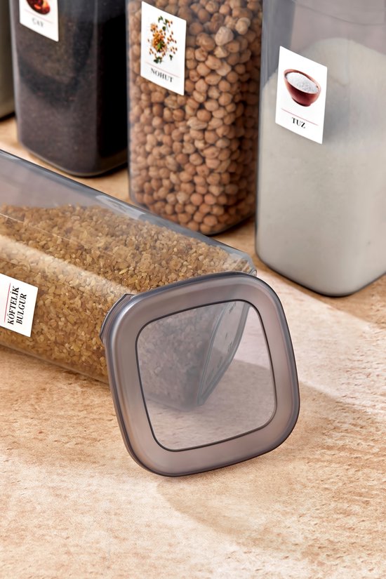 Aryus 12 delige 1200ml voorraadpot-voorraadbus met wasbare etiketten ...