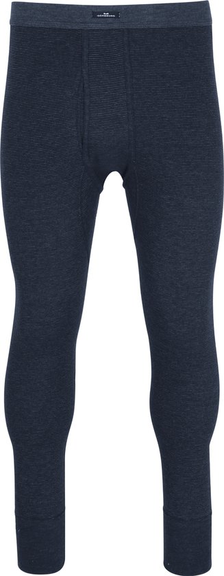 Gotzburg heren lange onderbroek met gulp (1-pack) - middenblauw gestreept - Maat: M | bol