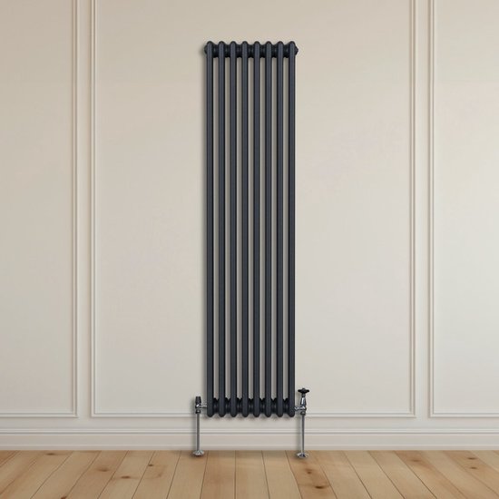 Traditionele 3 Kolom Verticaal Radiator - 1800 x 382mm - Grijs | bol