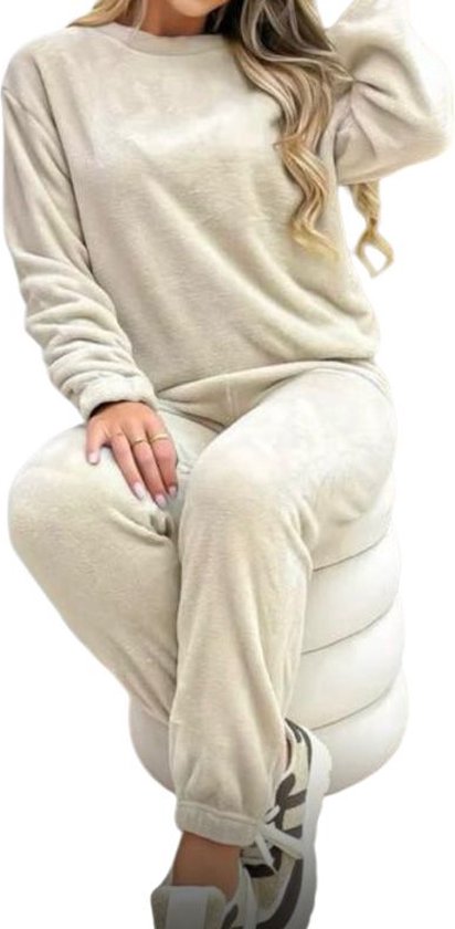 Dames huispak/vrijetijdspak warm gevoerd L/XL 38-40 beige | bol