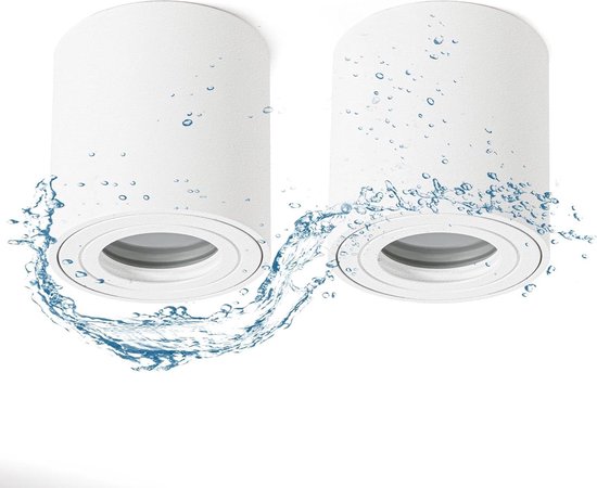 Opbouwspot IP44 plafondlamp badkamer led-spot zwenkbaar 230 V GU10 ...