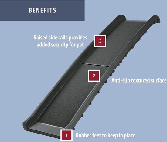 Opvouwbare helling Petwalk 40 × 156 cm 45 kg Zwart - Geschikt voor ...