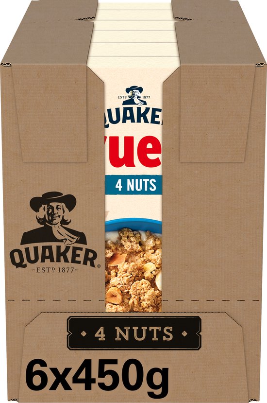 Quaker Cruesli 4 Noten - Ontbijtgranen - 6 x 450 gram | bol