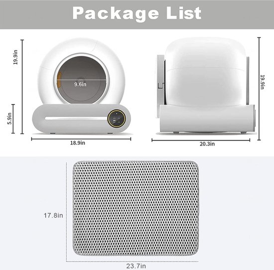 Zelfreinigende kattenbak met grote capaciteit en app-bediening voor ...