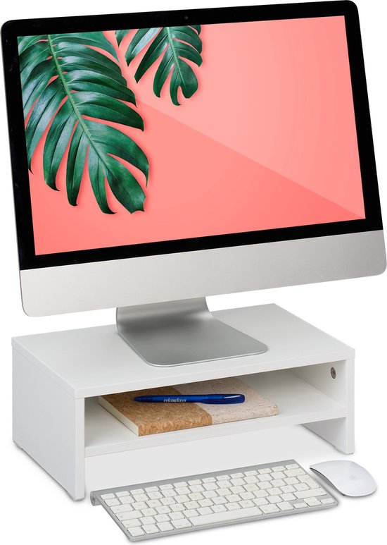 monitorstandaard met opbergruimte - 14 x 40 x 23,5 cm -beeldscherm ...