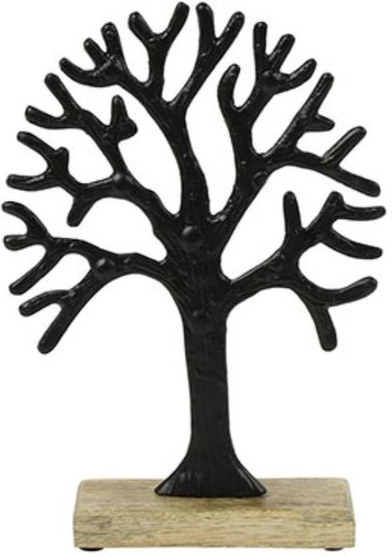 AL - Ornament boom - Novan S - Zwart- L18 B5 H25 CM | bol