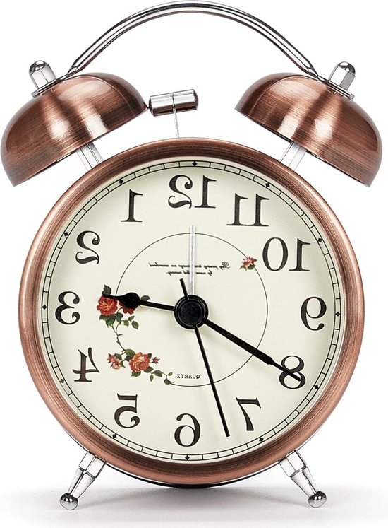 Retro Wekker - Geruisloze Analoge Wekker met Dubbele Bel - Luide ...