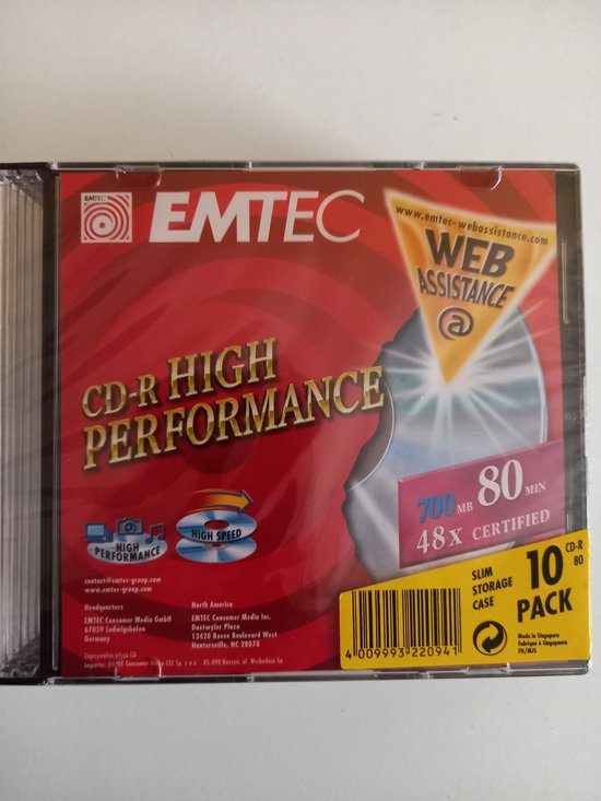Emtec EKOC801052SLN (her)schrijfbare CD | bol