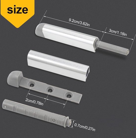Zilveren Deurdempers - Magnetische Deursnapper en Push-To-Open ...