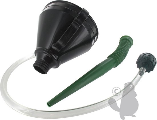 Kunststof trechter Ø 165mm, met filter, flexibele slang en opzetstuk | bol