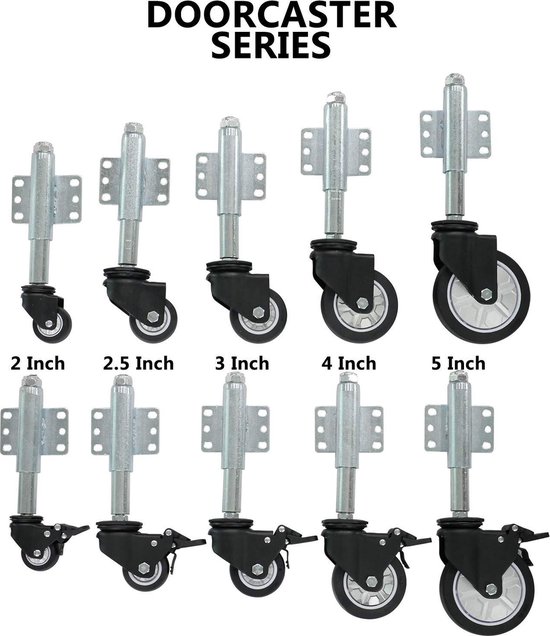 Heavy Duty Spring Load Gate Caster - 4 Inch with Brake - Metal Housing ...