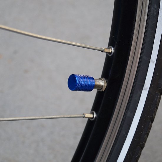 Schrader (auto) ventiel - Blauw aluminium - kunststof kern - grip | bol