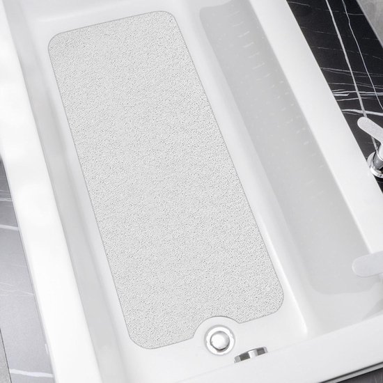 Extra lange antislip badmat - 100 x 40 cm - zachte PVC loofah badmat ...