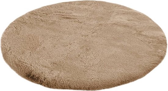 Ronde badmat hoogpolig - Rhine 425 Beige - Ø 100cm | bol