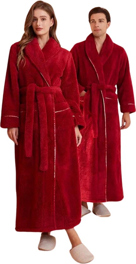 Bovista Badjas Heren - Fleece - Katoen - Badstof - Sauna - Hamam ...