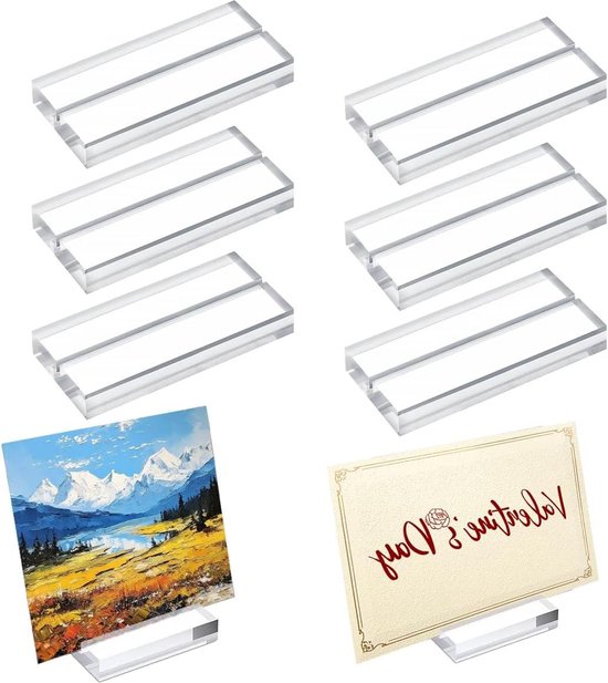 6 Pieces Clear Acrylic Table Card Holders - Wedding Banquet Party Photo ...