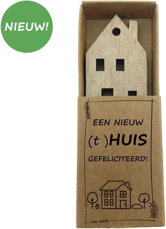 Klein wensdoosje - Nieuw huis cadeau - brievenbuspost - een nieuw (t ...