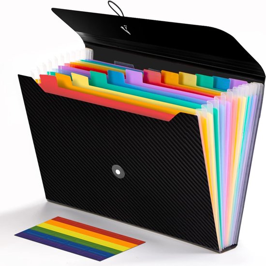 Projectmap - A4 - Uitvouwbare Dossiermap Met Tabs - 13 Vakken ...