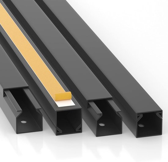 Zwarte Zelfklevende Kabelgoot 10 m - Kabelafdekking met Schuimtape voor ...