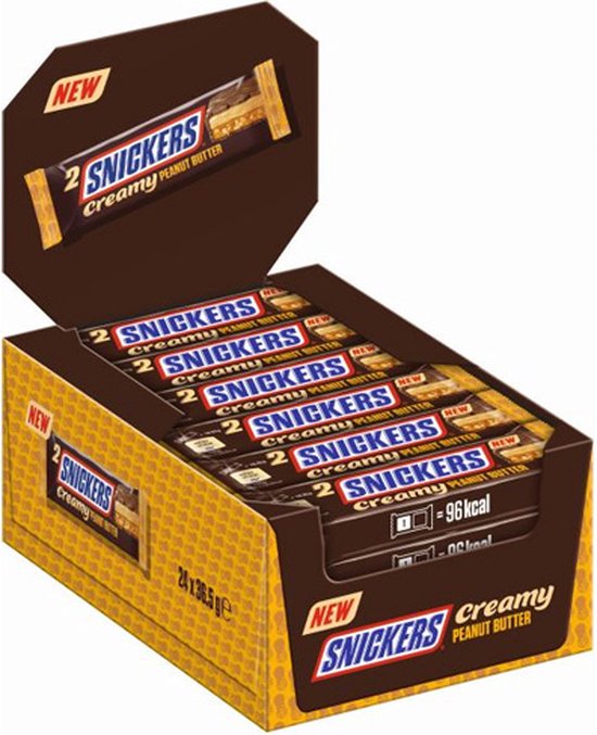 Snickers - Chocoladereep Creamy Peanut Butter - 24 Repen | bol