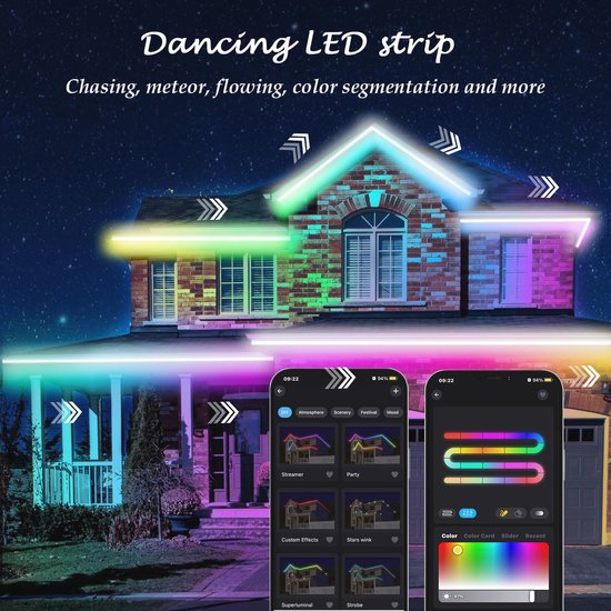 Waterproof RGB+IC 10m LED Strip Lights for Outdoor and Indoor Use | bol