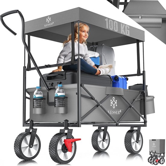 Opvouwbare Bolderkar tot 100 kg | Transportwagen met Voorwielrem en ...