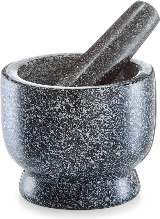 Vijzel en stamper set - graniet antraciet - kookgerei ...