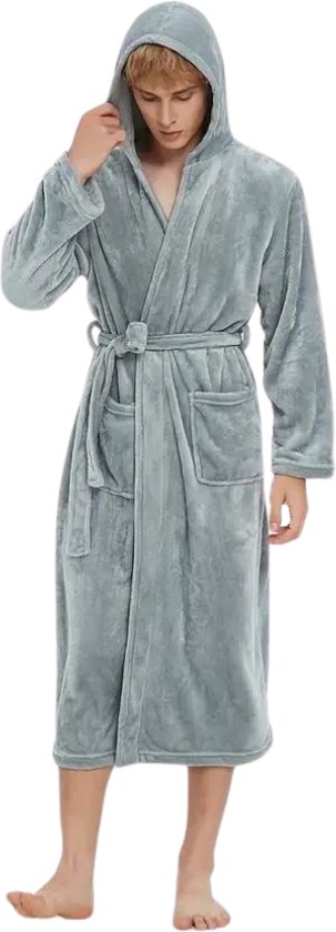 Nivard Badjas Heren - Fleece - Katoen - Badstof - Sauna - Hamam - Wafel ...