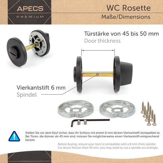 Moderne zwarte deurklink met ronde rozetten - KUMA model voor voor- en ...