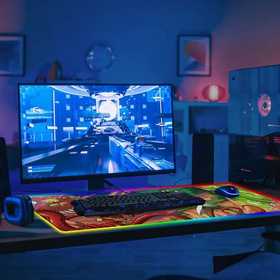 RGB Gaming Muismat - XXL 900 x 400 x 3 mm - Grote Muismat Met LED ...